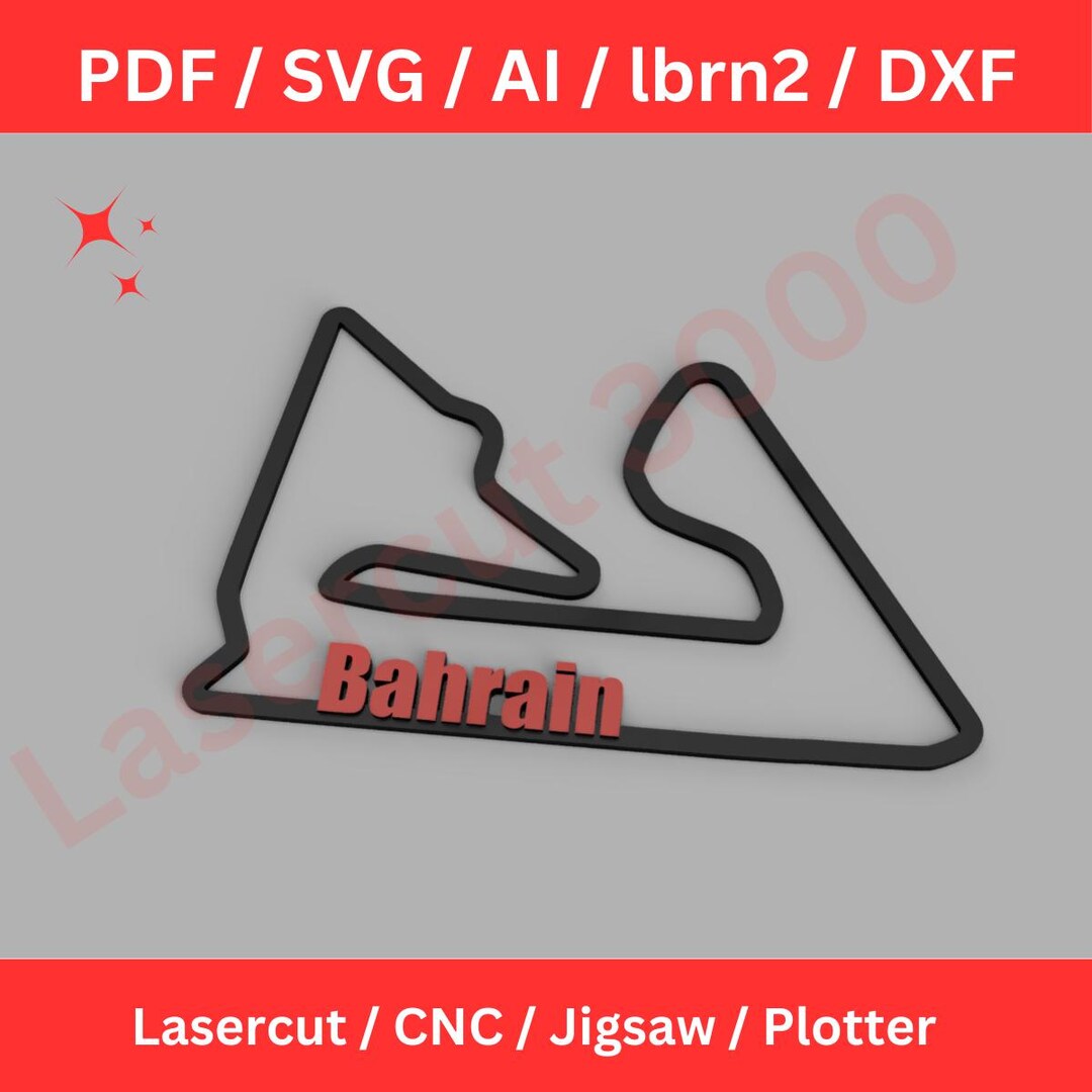 Bahrain Racetrack SVG Ai DXF Lbrn2 PDF Templates - Etsy