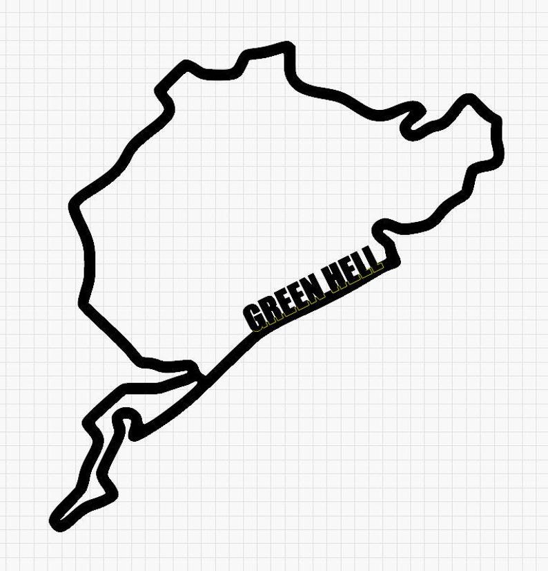Green Hell / Nürburgring Race Track SVG Ai DXF Lbrn2 PDF Templates for ...