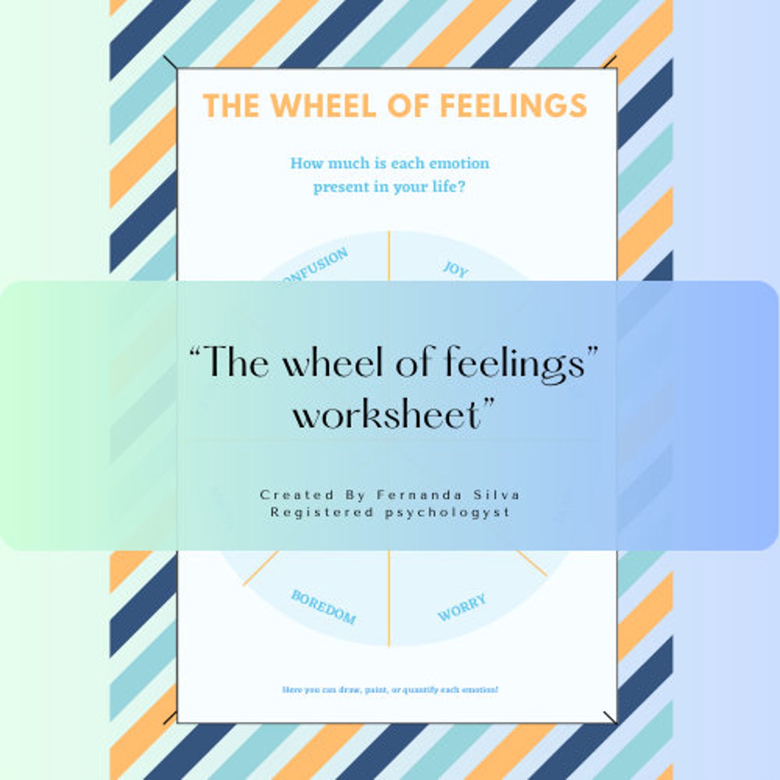 The Wheel of Feelings Worksheet- Understanding Emotions Activity for ...
