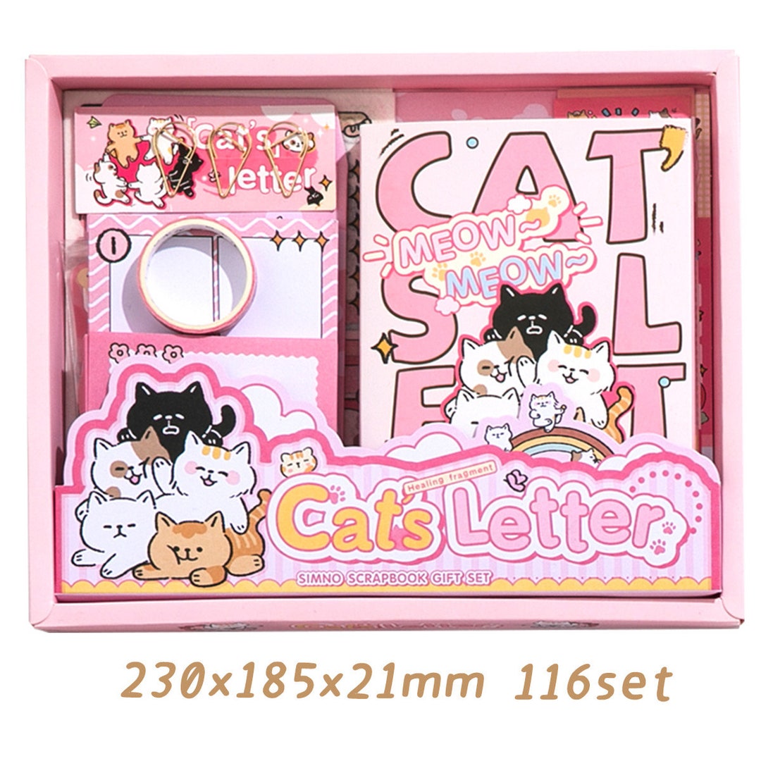 Cute Cat Scrapbook Kit, Journal Supplies, Planner Stickers - Etsy
