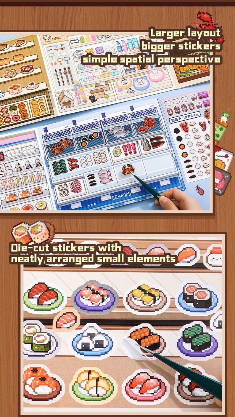Pixel Store Scene Stickers | 24H Series, Journal, Scrapbook Elements - Etsy
