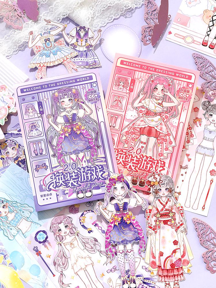 2 Style kawaii Girl Sticker Book Journal , Gift , Girl Sticker , Kid ...