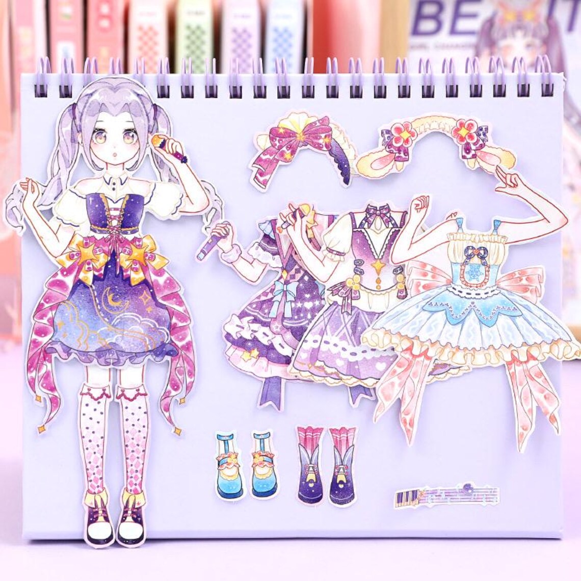 2 Style kawaii Girl Sticker Book Journal , Gift , Girl Sticker , Kid ...