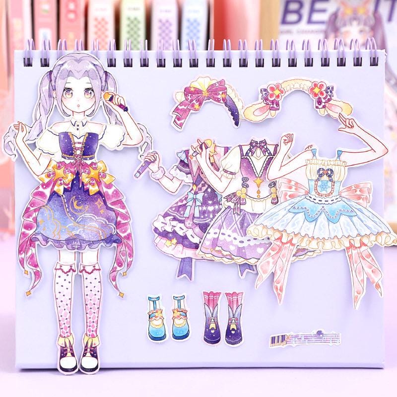 2 Style kawaii Girl Sticker Book Journal , Gift , Girl Sticker , Kid ...