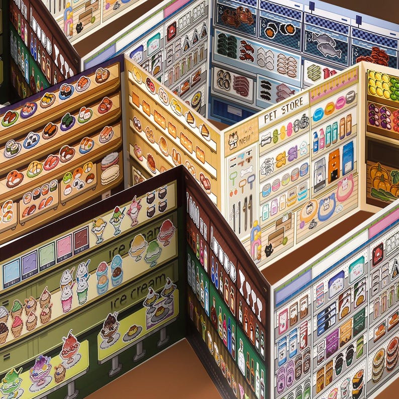 Pixel Store Scene Stickers | 24H Series, Journal, Scrapbook Elements - Etsy