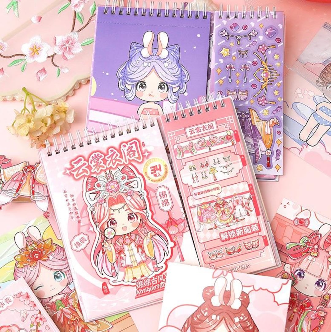 4 Styles | Ancient Girl Dress up Book | Girl Sticker ,clothing Change ...