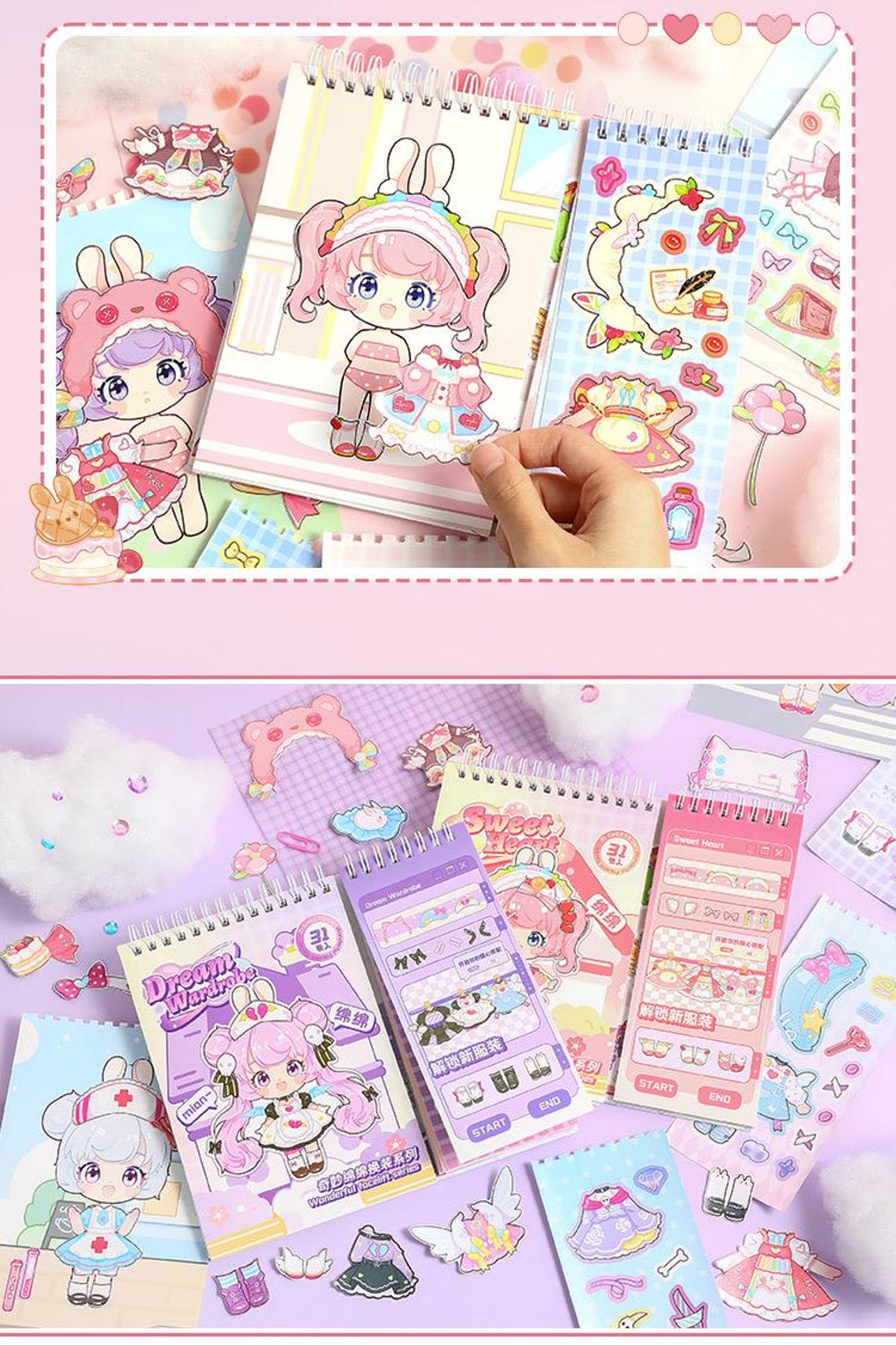2 Styles |girl Dreaming Dress up Book | Girl Sticker ,clothing Change ...