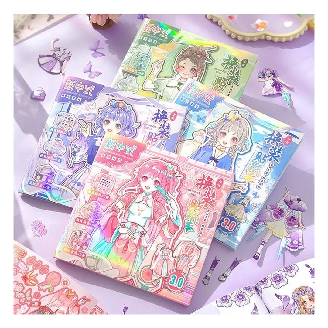 Girl's 4 Seasons Dress-up Sticker Book | Clothing Change Craft - Etsy