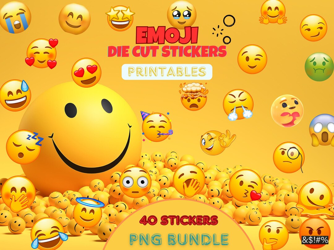 Cute Emojis Png,smiley Stickers Png,png Bundle,instant Download ...