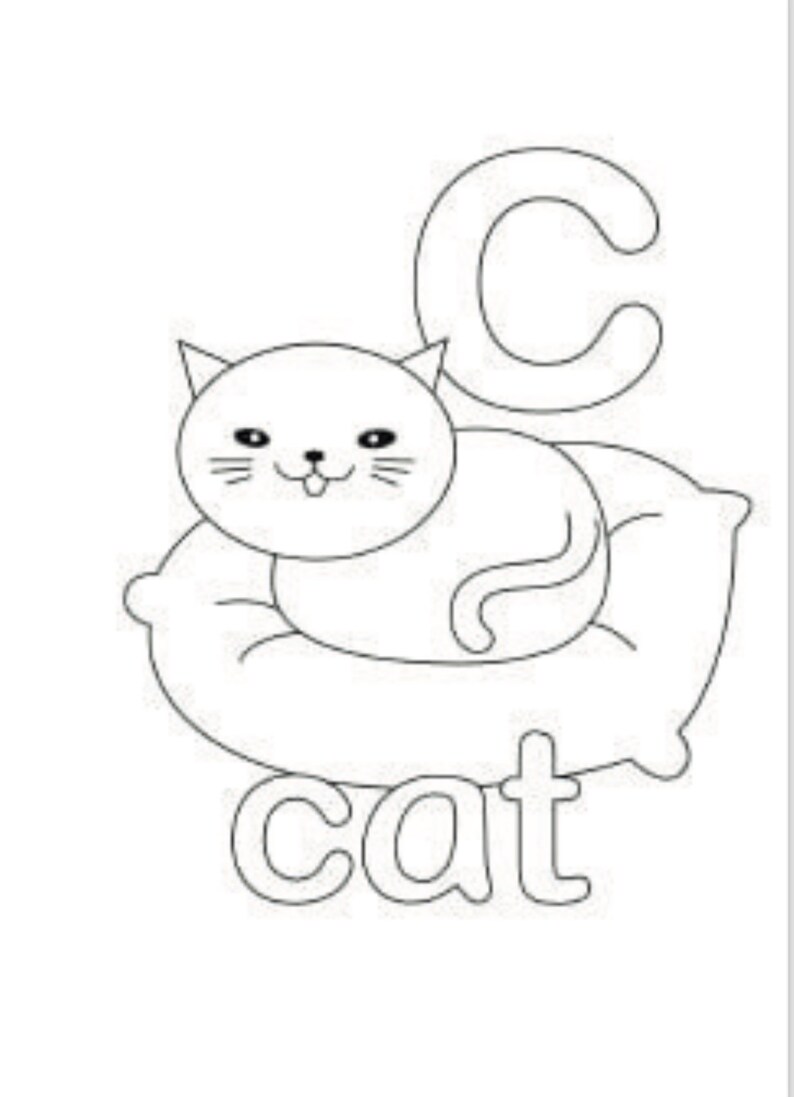 Abc Coloring Pages,fonts Coloring Pages,kids Coloring Book,instant ...