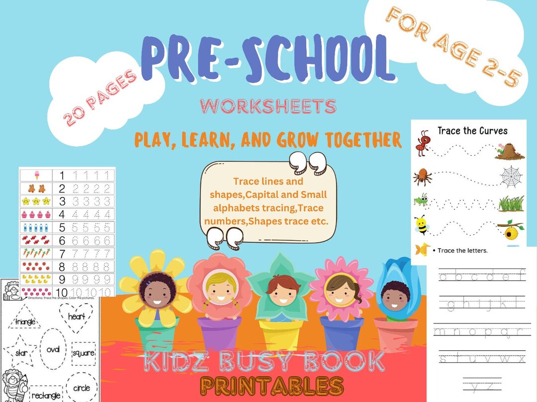 Kids Work Sheet,pre School Worksheet,kids Busy Book,printables,digital ...