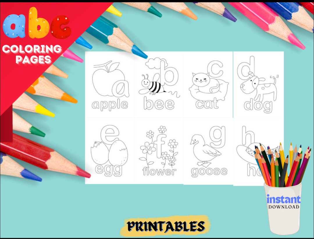 Abc Coloring Pages,fonts Coloring Pages,kids Coloring Book,instant ...