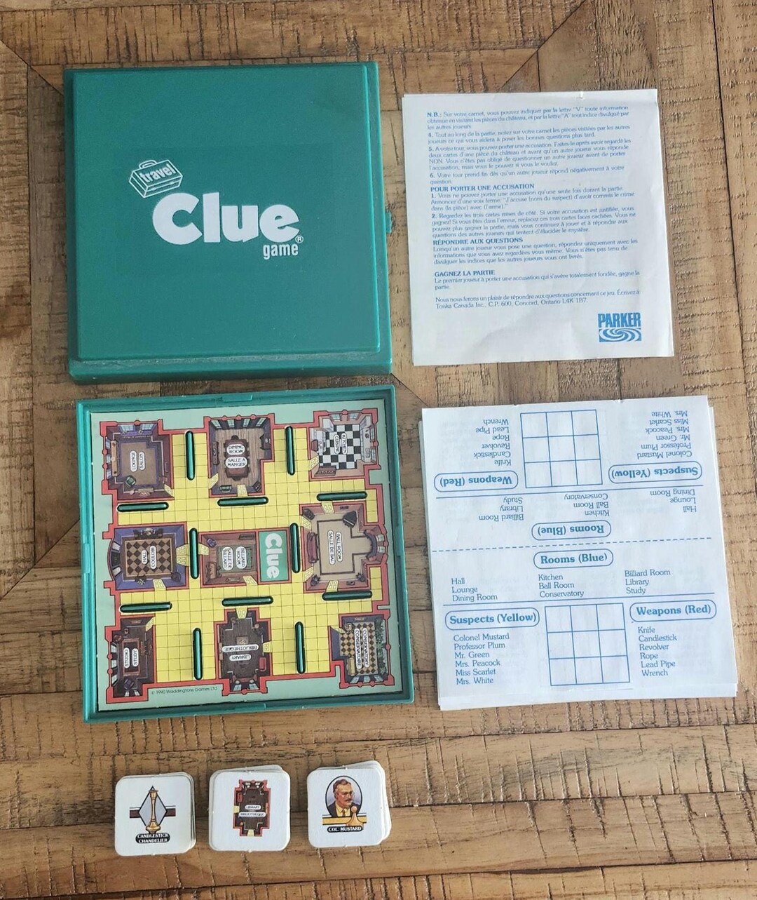 1990s Classic CLUE Handheld Board Game 6in Complete - Etsy