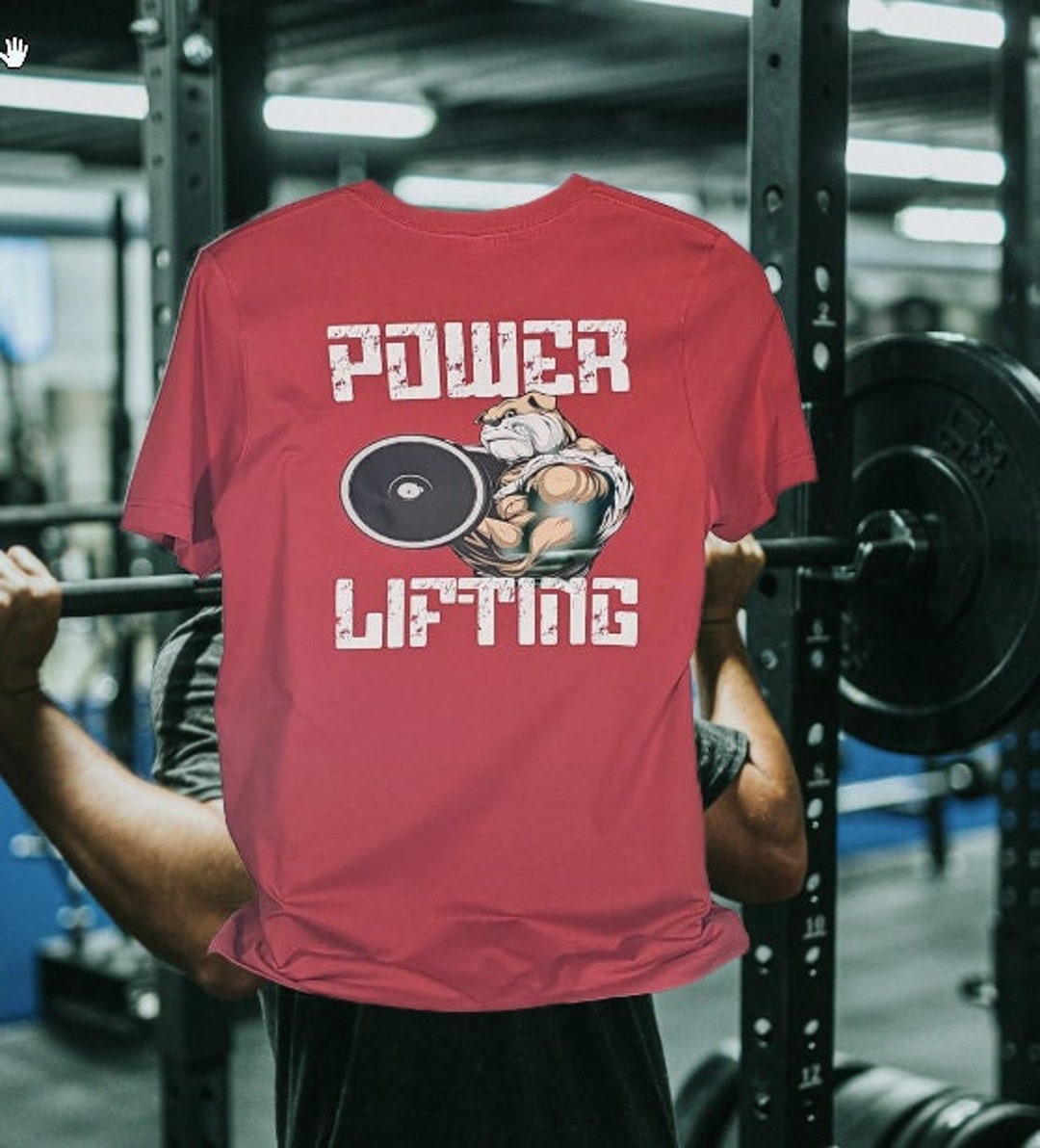 Bulldog Power Lifting Barbell Gym Tee | Tee Shirt | Gift for Him | Gift ...