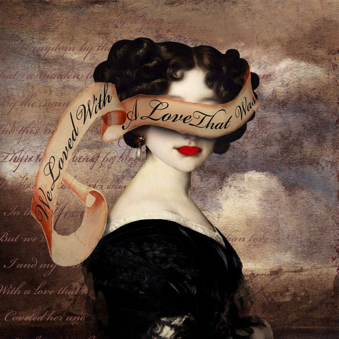 Annabel Lee Edgar Allan Poe Print Art Surreal Home Decor Poem Poetry ...