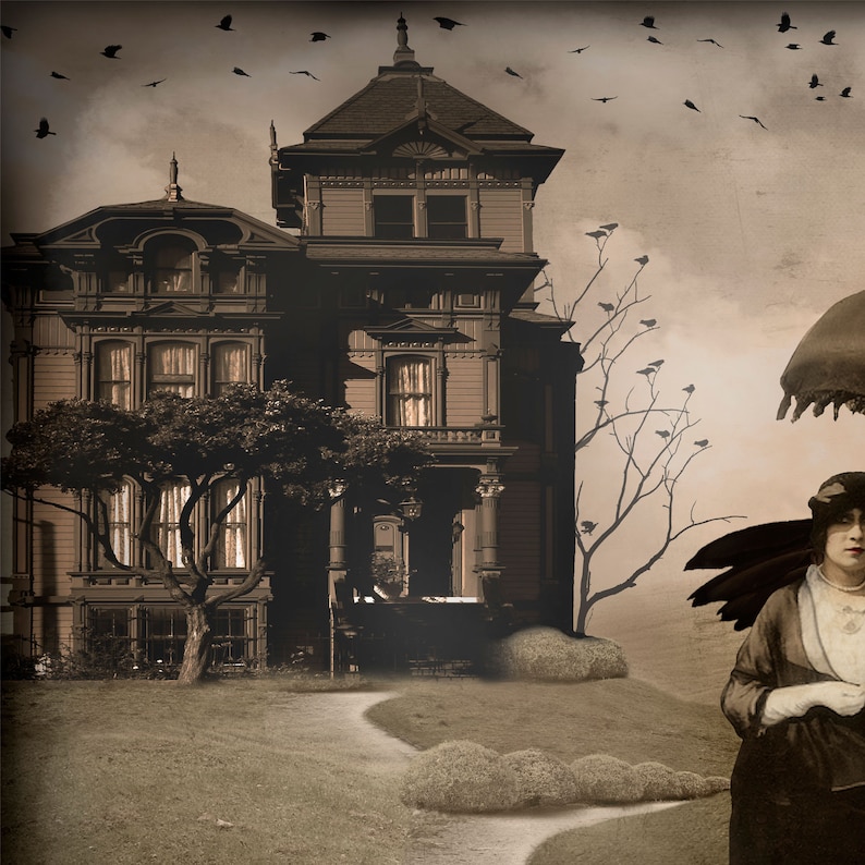 The Rooks Crow Print Art Print Black Surreal Home Decor Goth Halloween ...