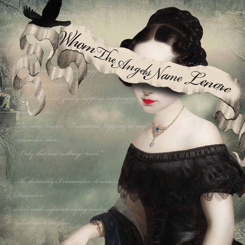 Lenore the Raven Edgar Allen Poe Print Digital Art Surreal | Etsy