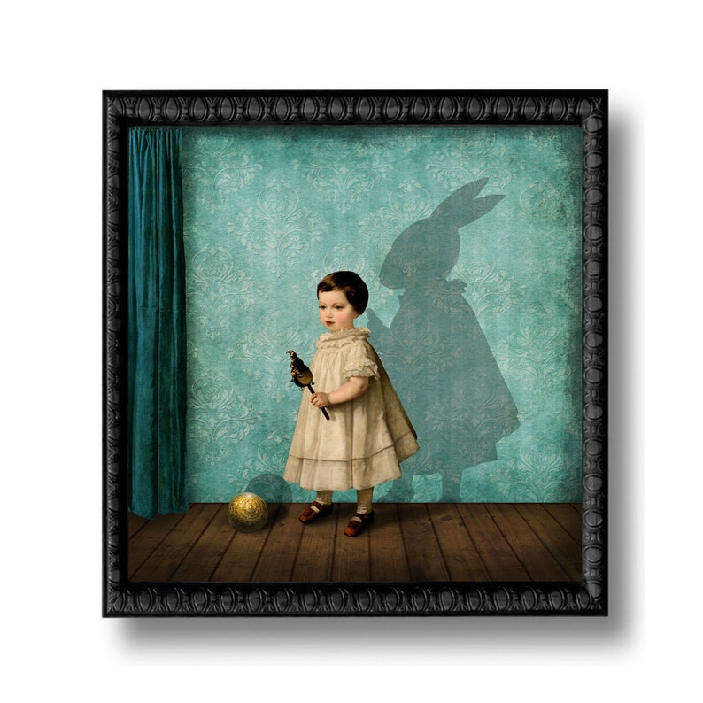 Ritratto di Changeling Bambino Coniglio Stampa Arte Surreale ...
