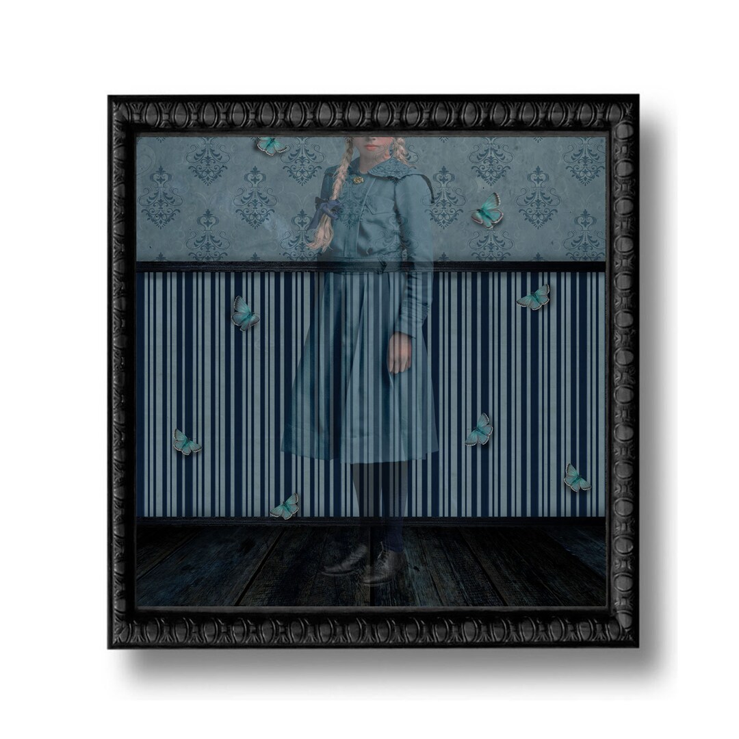 Ghost and Moths Hallway Haunted House Print Art Surreal Halloween ...