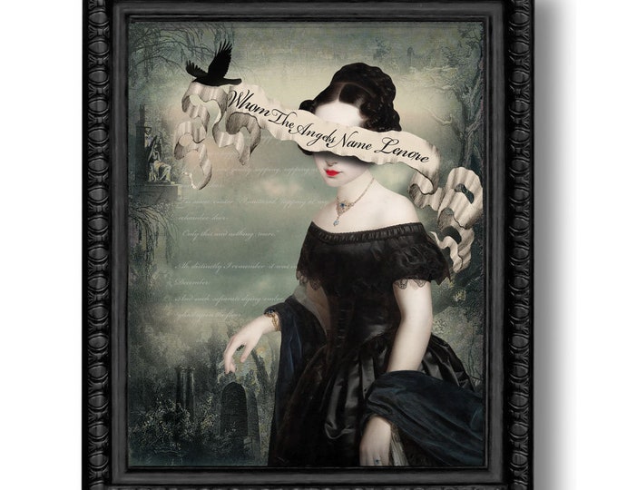 Lenore the Raven Edgar Allan Poe Print Art Surreal Home Decor Poem ...