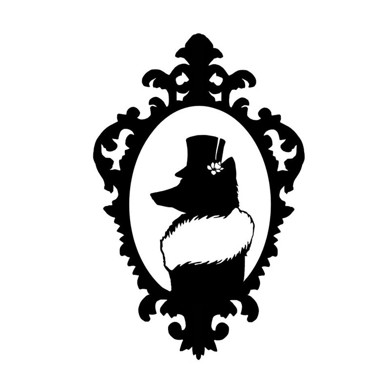 The Lady Fox Silhouette Art Print Black and White - Etsy