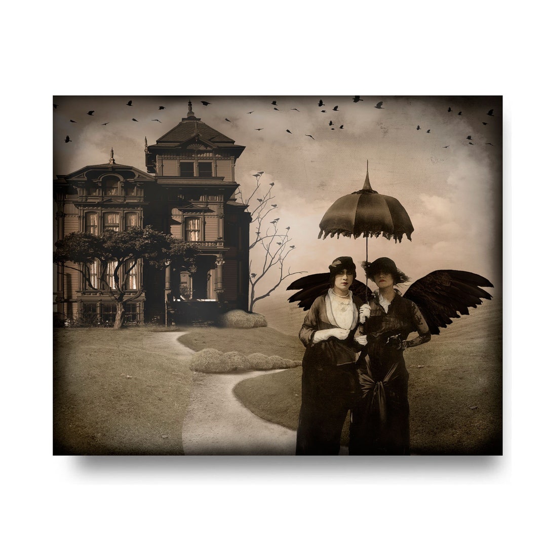 The Rooks Crow Print Art Print Black Surreal Home Decor Goth Halloween ...