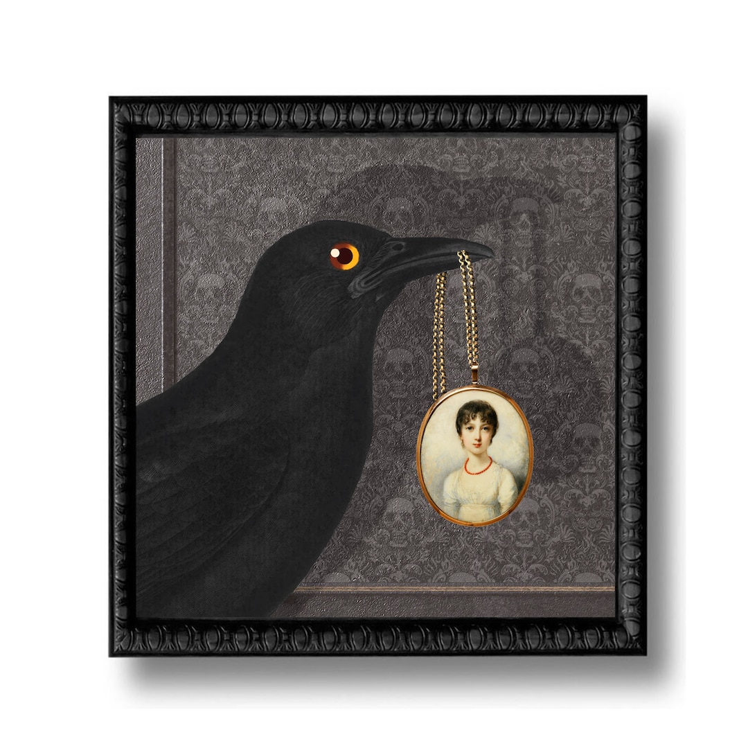 The Raven Edgar Allan Poe Lenore Print Art Surreal Home Decor Black ...