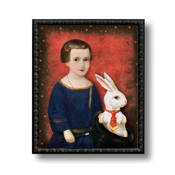 The Magician's Daughter White Rabbit Print Digital Art - Etsy