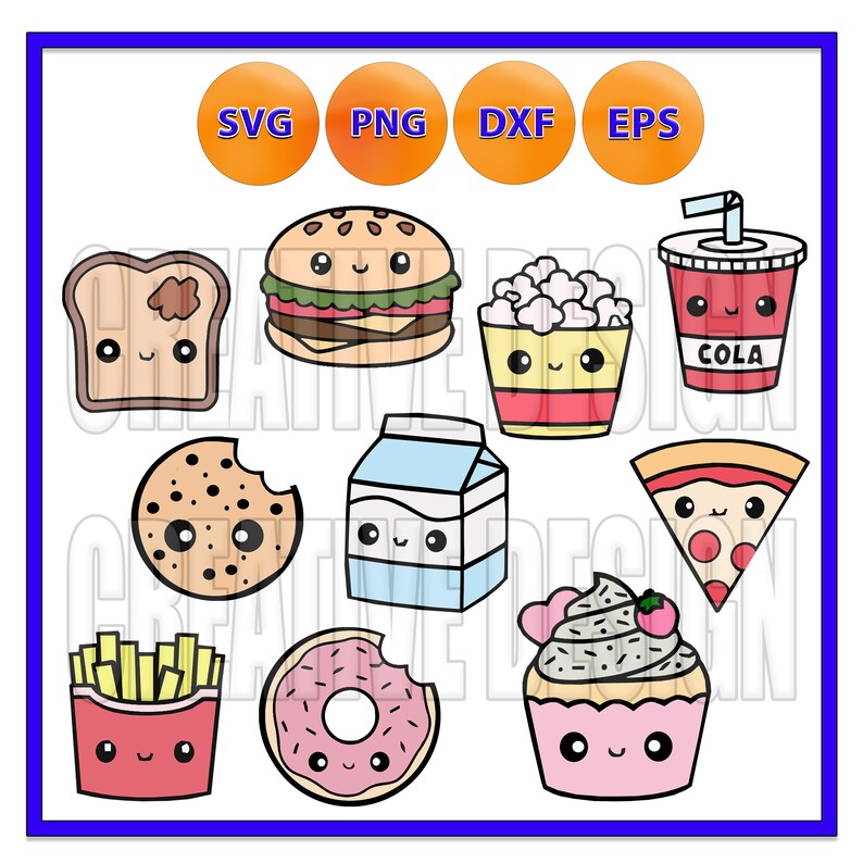 Kawaii Food SVG Bundle Perfect Match Cutting File Friendship Best ...