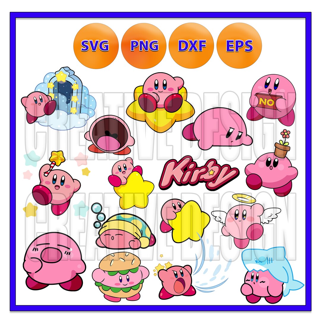 Kirby Png Bundle, Kirby Png Clipart Set, Kirby Package, Cartoon ...