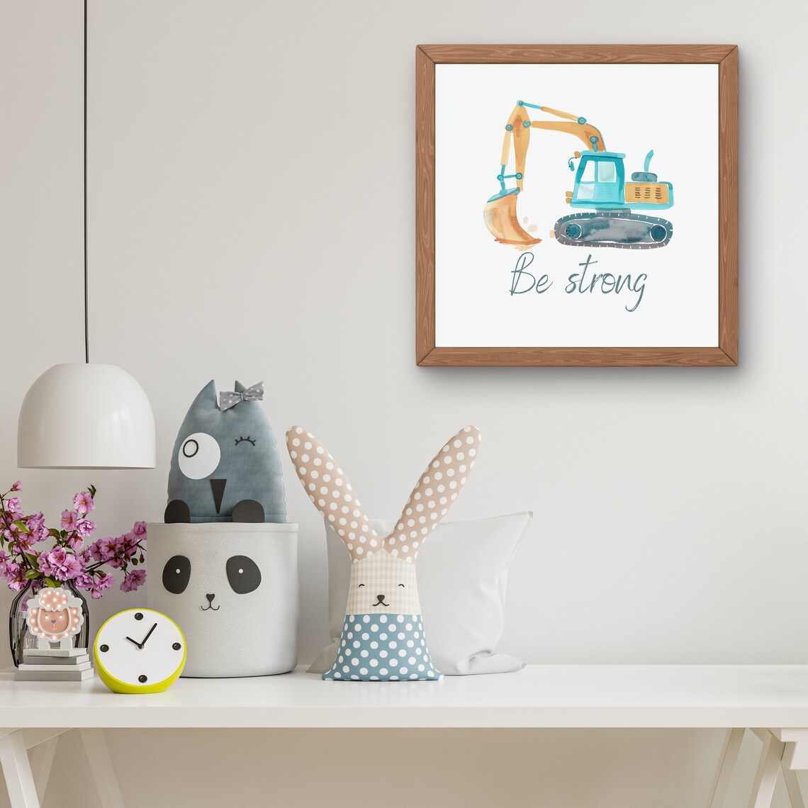 Be Strong Watercolour Digger Print - Perfect for a Child's Bedroom - Etsy