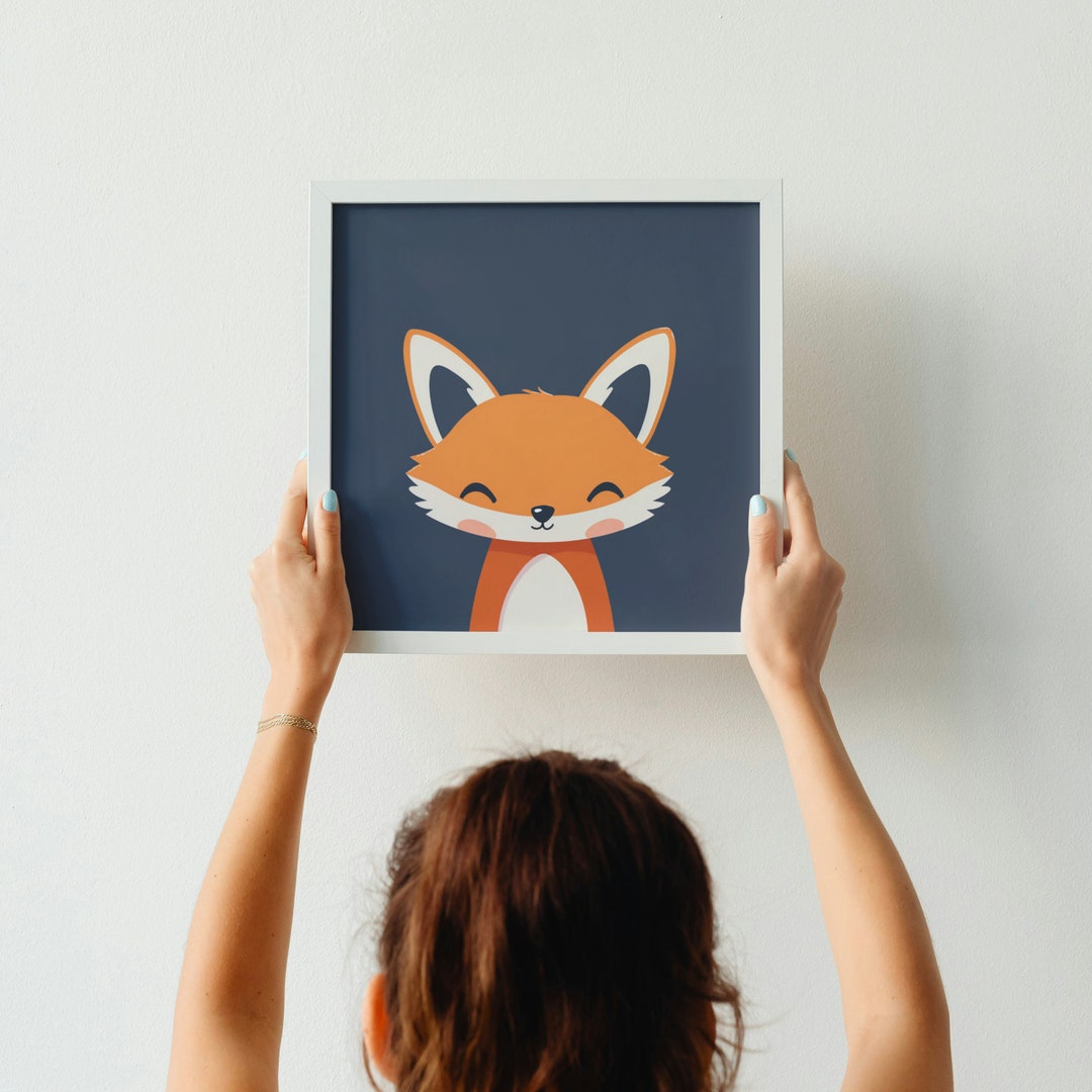 Nursery Wall Decor Cute Fox Poster Print Part of a Set of 3 Woodland ...
