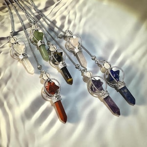 Chakra Healing Crystal Pendulum for Chakra Balancing, Divination, and Energy Healing Merkaba ...