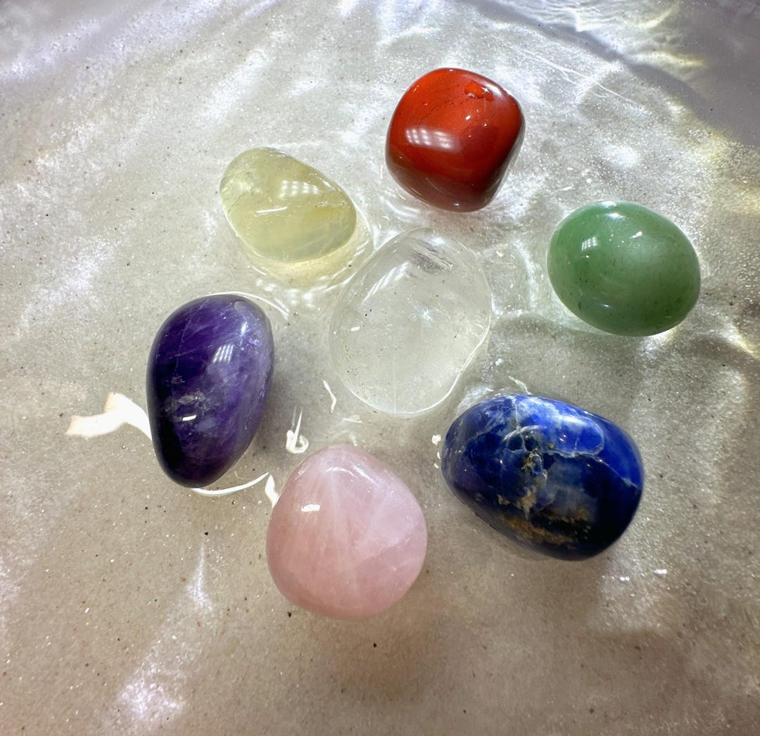 Tumbled Stones Set Choose From Chakra Set, Wooden Star Grid, Sun Grid ...