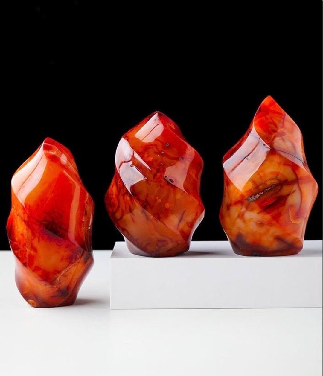 Red Carnelian Flame Crystal: Rose Quartz Fire Torch, Crystal Collection ...