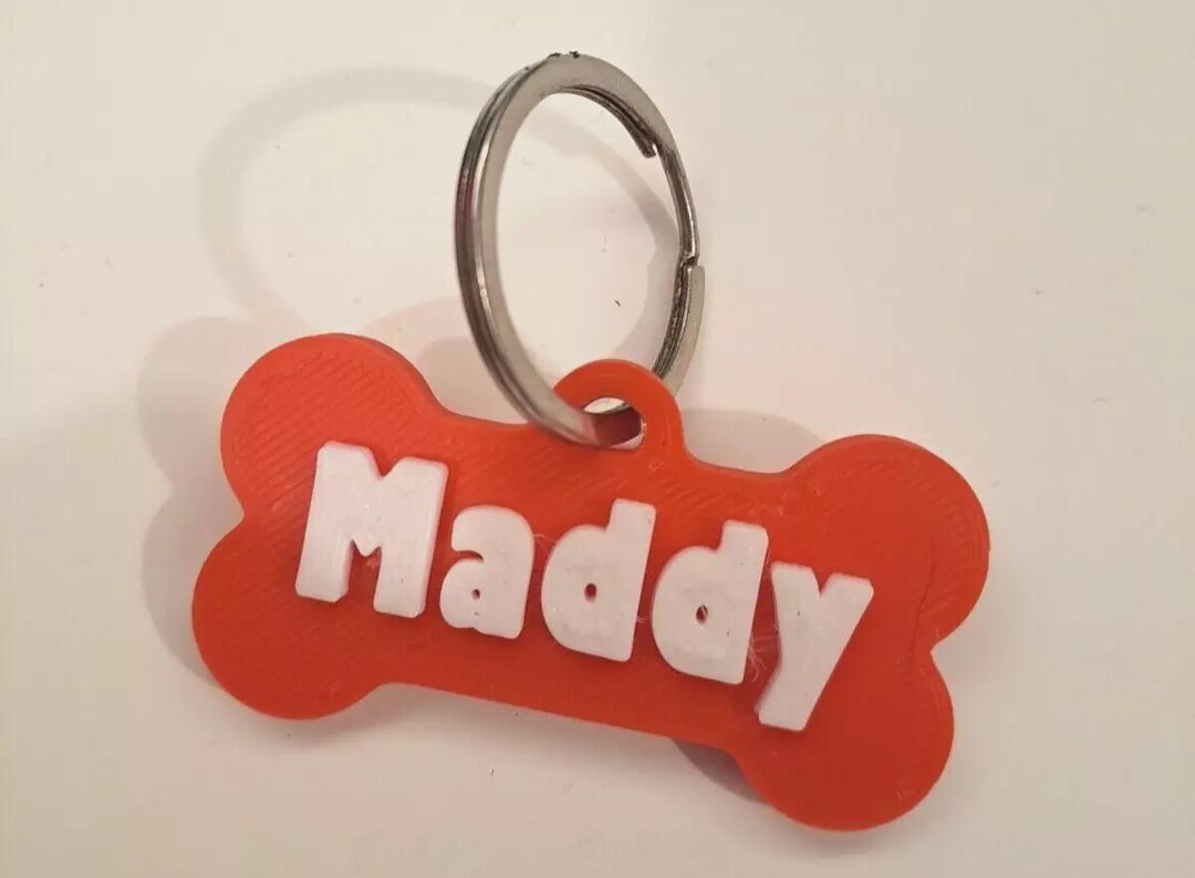 Dog Bone Tag - 3D Printed Pet Tag - Custom Dog Tag - Personalized Pet ...
