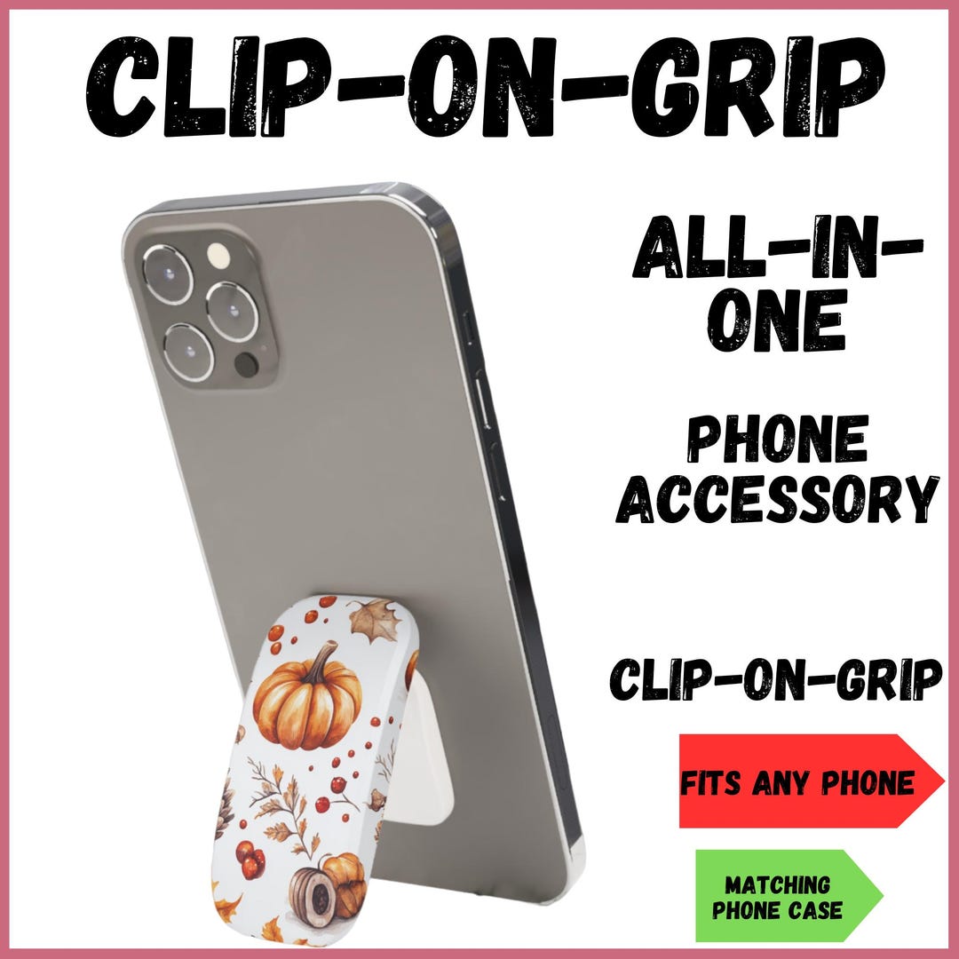 Phone Click-on Grip Holder Stand for Any Phone iPhone Samsung Pixel ...