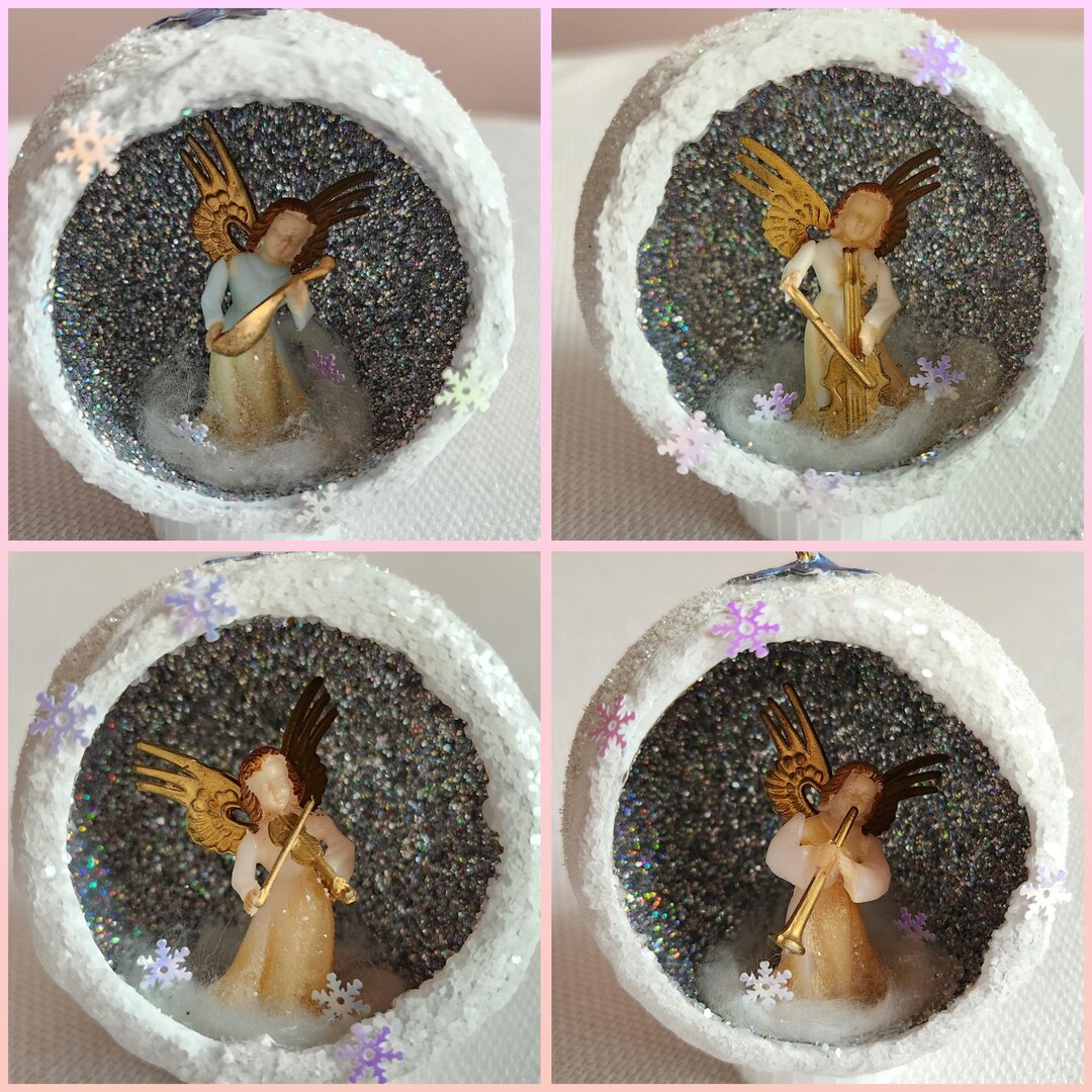 Vintage Angel Diorama Ornament Snowball Ornament Handmade - Etsy