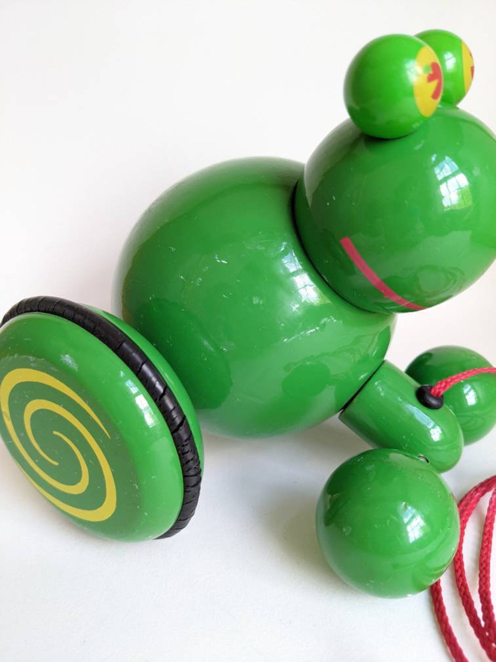 Vintage Vilac Wooden Toy Frog Pull Toy France 90's | Etsy