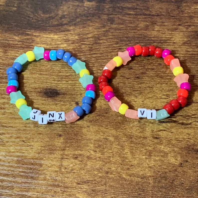 Arcane Jinx and Vi Inspired Kandi Bracelet - Etsy