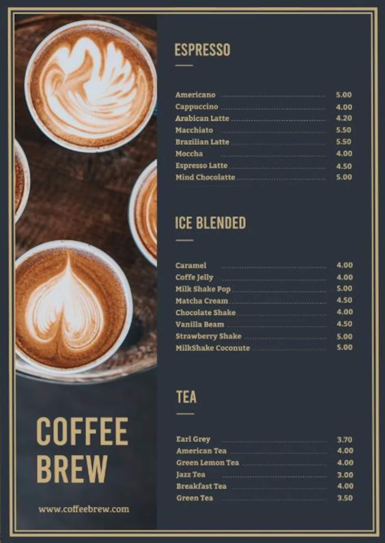 Restaurant Menu Template, Food Menu Template, Editable Restaurant Food ...