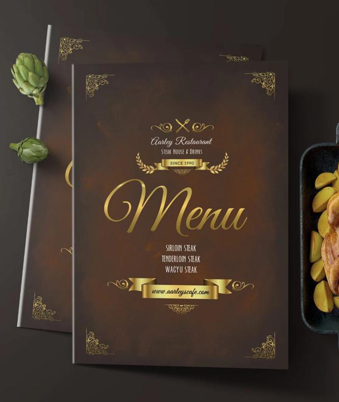 Elegant Restaurant Menu Template: Customizable Food Menu, Photoshop PSD ...