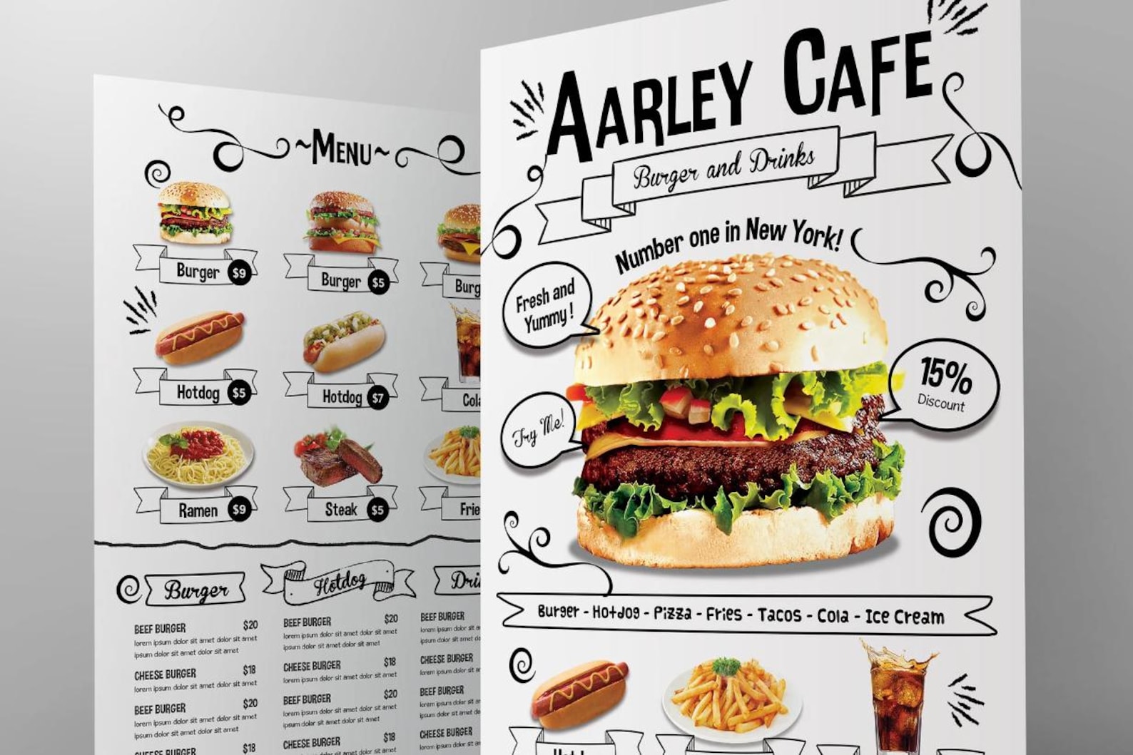Restaurant Cafe Menu, Business Card, Coffee Shop Menu, Template, Cafe ...