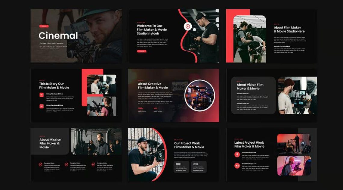 Cinema Powerpoint Template, Business Template, Modern Template - Etsy