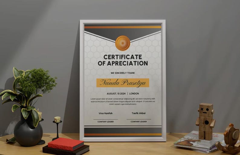 Modern Certificate of Appreciation Template: Printable Canva, Photoshop ...