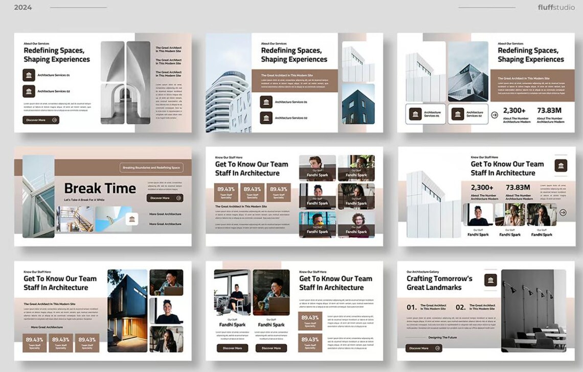 Modern Architecture Powerpoint Template: Minimalist Business Theme - Etsy