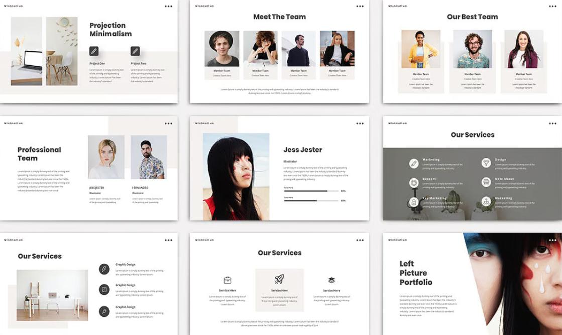 Minimalism Powerpoint Template: Modern Business Slides - Etsy