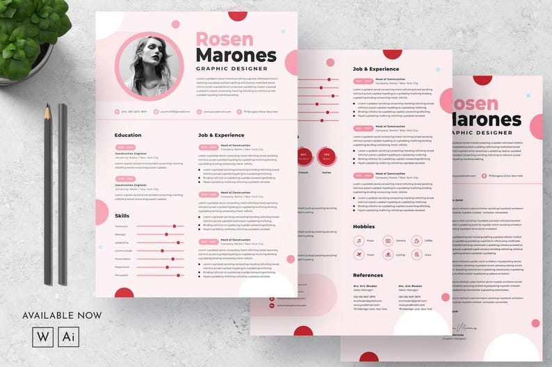 Resume Template, Modern Resume Template Word & Mac Apple Pages ...