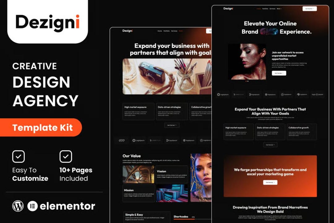 Elementor Creative AGENCY THEME Template, Responsive Web Studio Design ...