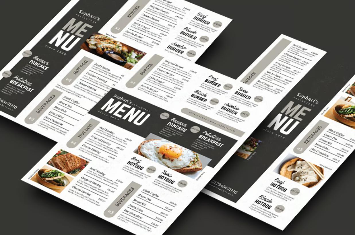 Restaurant Menu Template: Customizable Food Menu (PSD) - Etsy